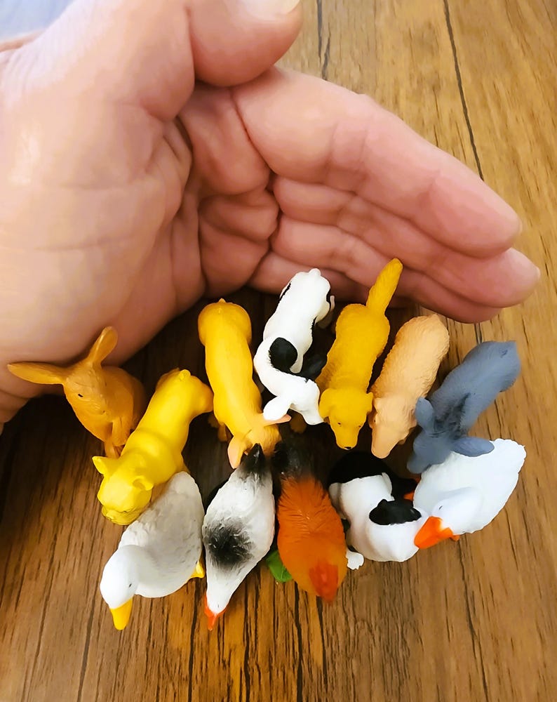 Mini Farm Animal Figures, PVC Diorama Set (12 Piece) - Etsy