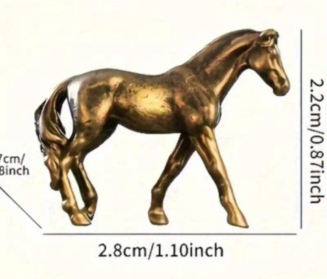 Mini Brass Horse Figurines, Equestrian Decor, Tiny Ponies Desk Shelf ...