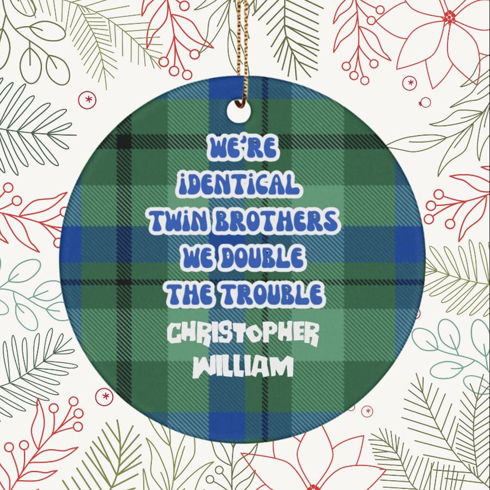 Identical Twin Brothers, Custom Gift, Identical Twin Boys, Christmas ...