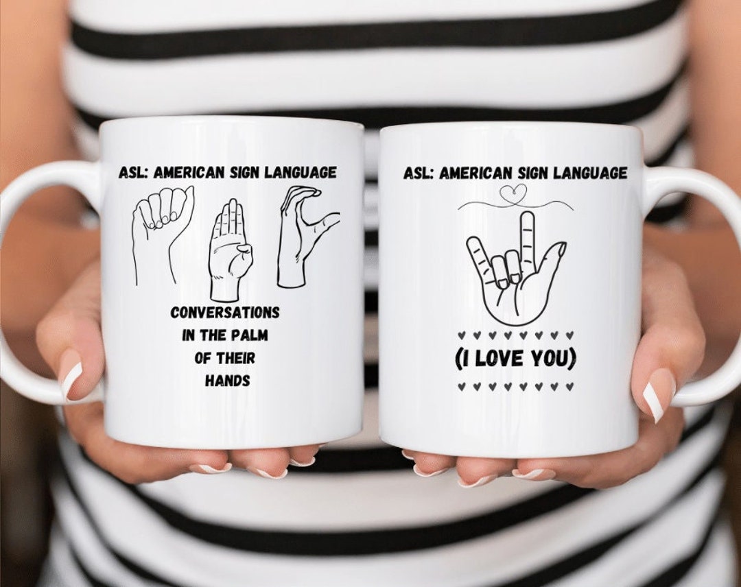 ASL American Sign Language Interpreter Mug, ASL Interpreter Coffee Cup ...
