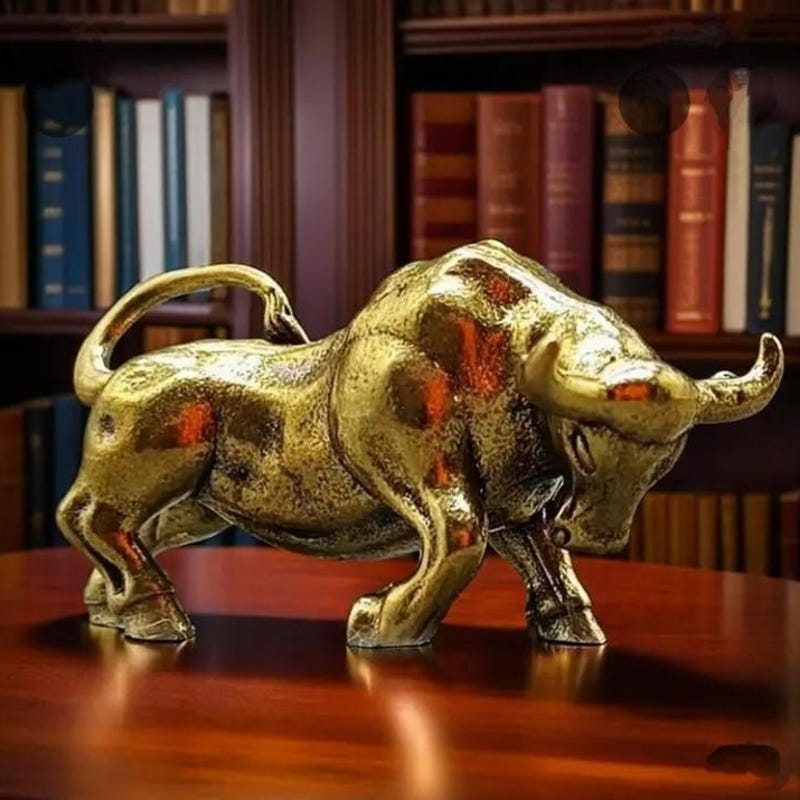 Brass Golden Bull - Etsy