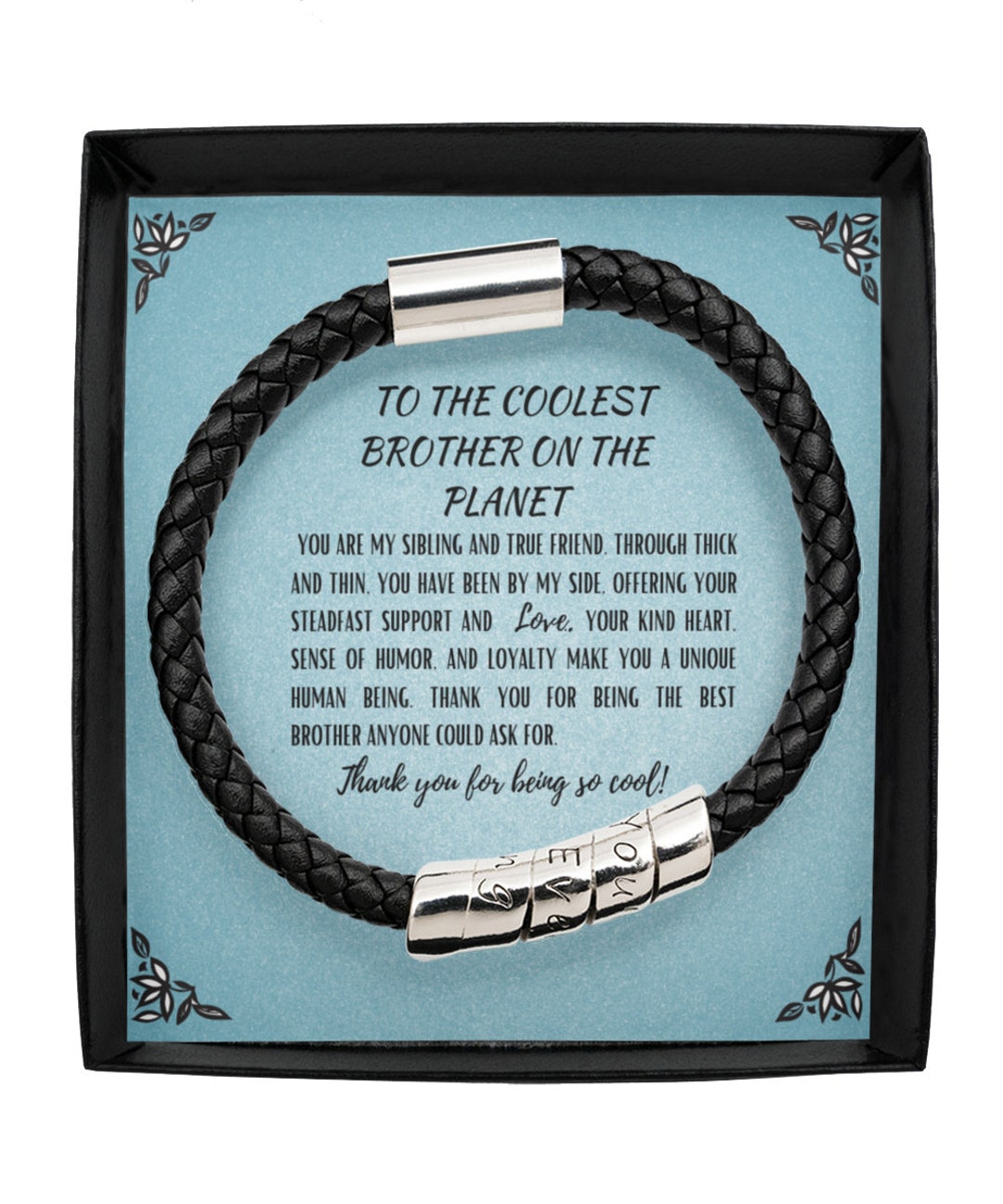 Bracelet to the Coolest Brother on the Planet, Brother Gift With ...