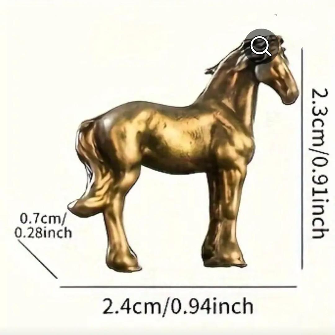 Mini Brass Horse Figurines, Equestrian Decor, Tiny Ponies Desk Shelf ...