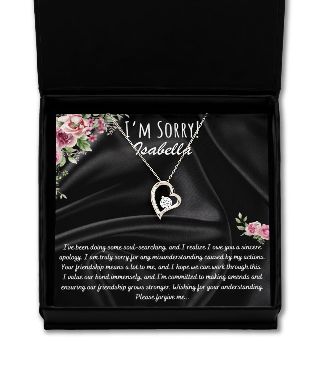 I'm Sorry Custom Gift, Apology Gift Necklace for Her, Please Forgive Me ...