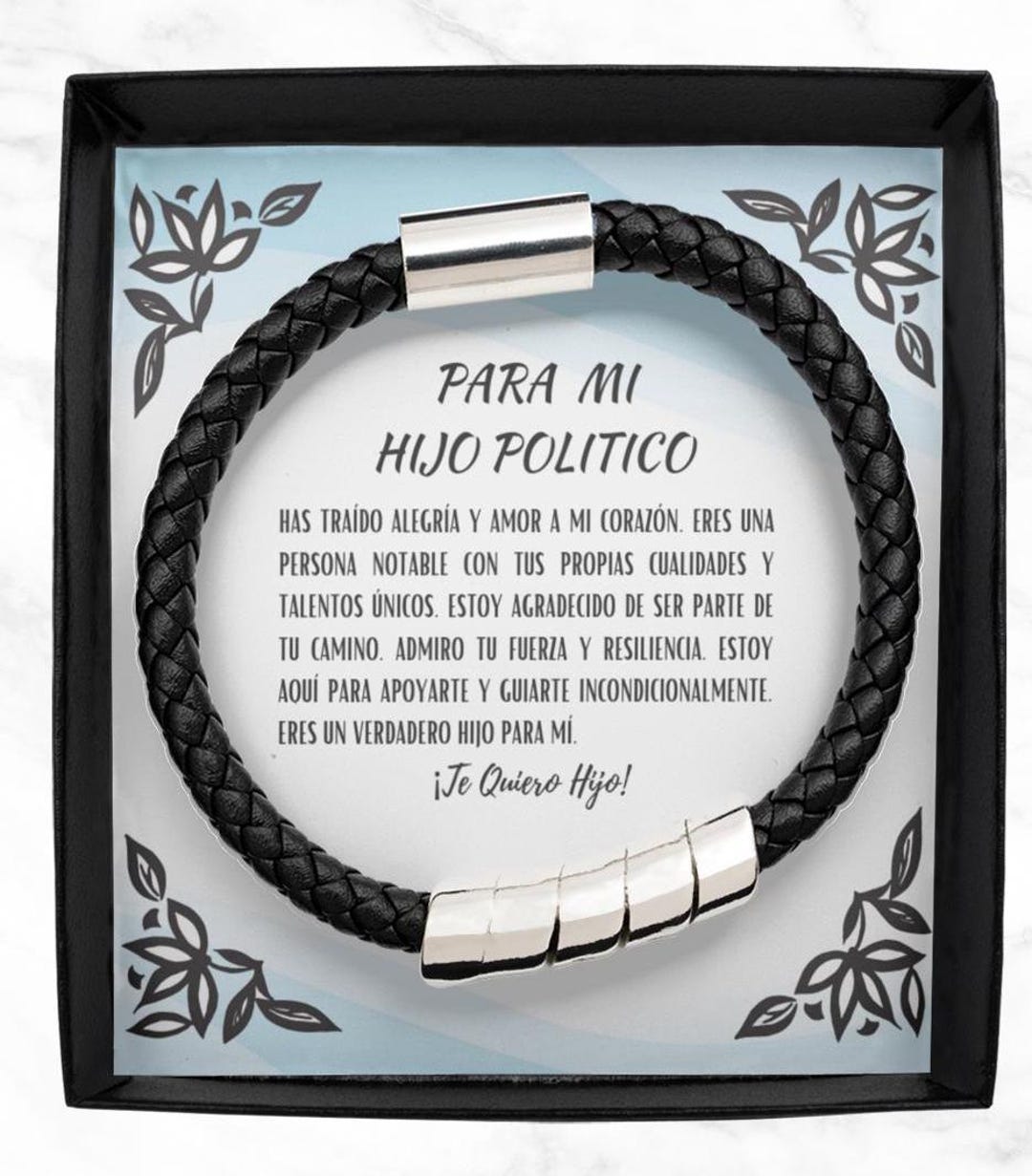 Regalo Para Mi Hijo Político Pulsera De Piel Cuero Para Mi Hijo ...