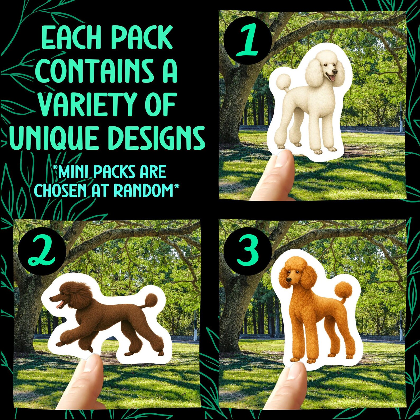 Poodle Stickers Waterproof Vinyl Decals Dog Stationery Gift for Poodle ...