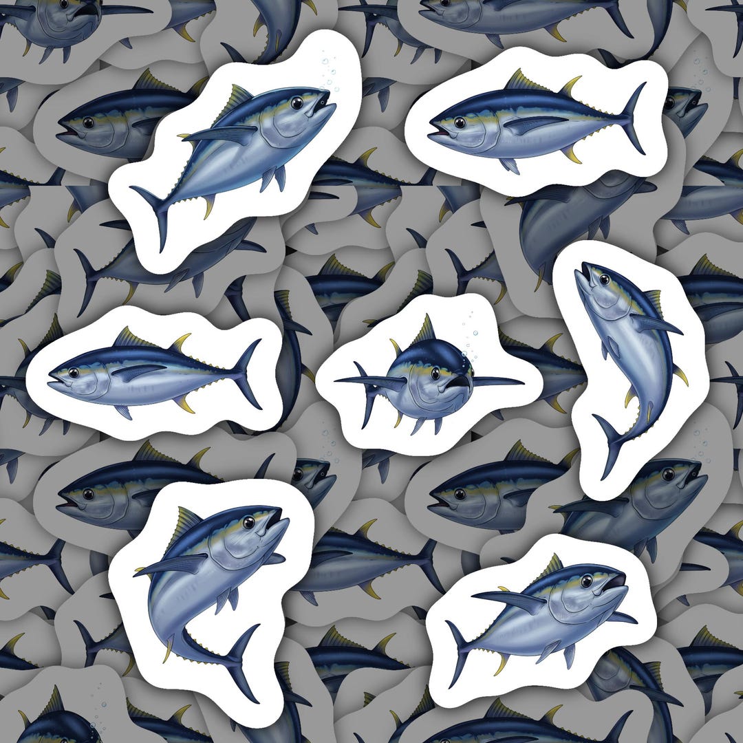 Bluefin Tuna Stickers Vinyl Waterproof Fish Stationery Gift for Marine ...