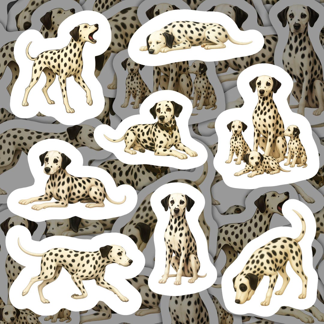 Dalmatian Stickers Vinyl Decals Waterproof Dog Breed Decor Stationery ...