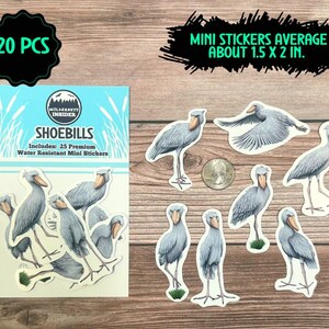 Shoebill Stork Sticker Pack Bird Waterproof Vinyl Decal Wildlife ...