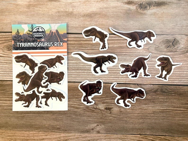 Tyrannosaurus Rex Stickers Vinyl Decals Waterproof Dinosaur Stationery ...