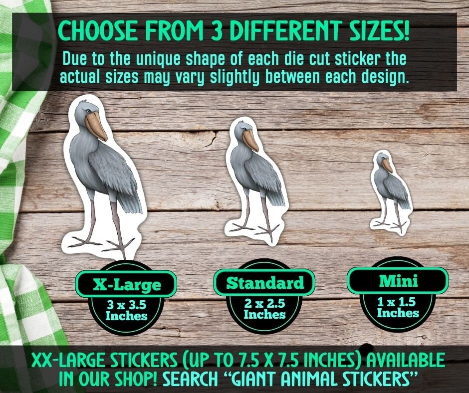 Shoebill Stork Sticker Pack Bird Waterproof Vinyl Decal Wildlife ...