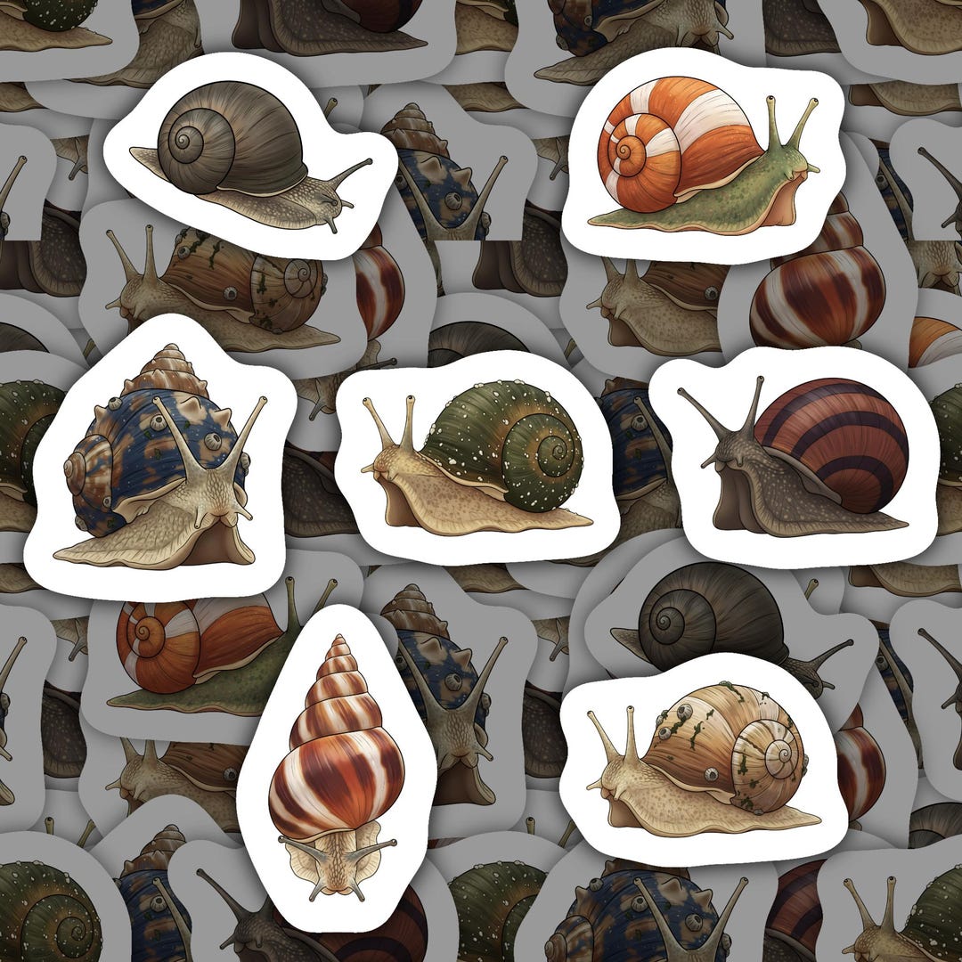 Sea Snail Stickers Vinyl Decals Ocean Creature Stationery Gift for ...