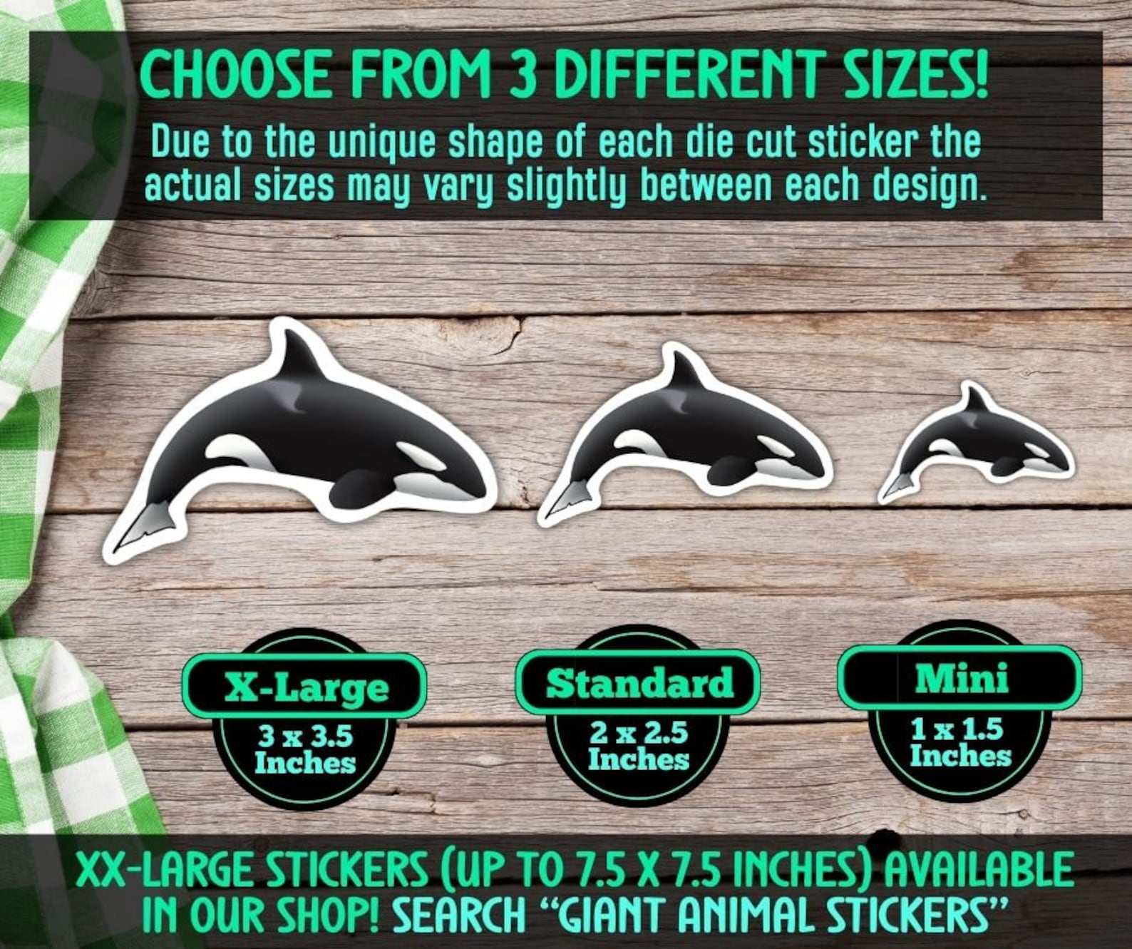 Orca Sticker Pack Killer Whale Vinyl Decal Marine Life Stationery Gift ...
