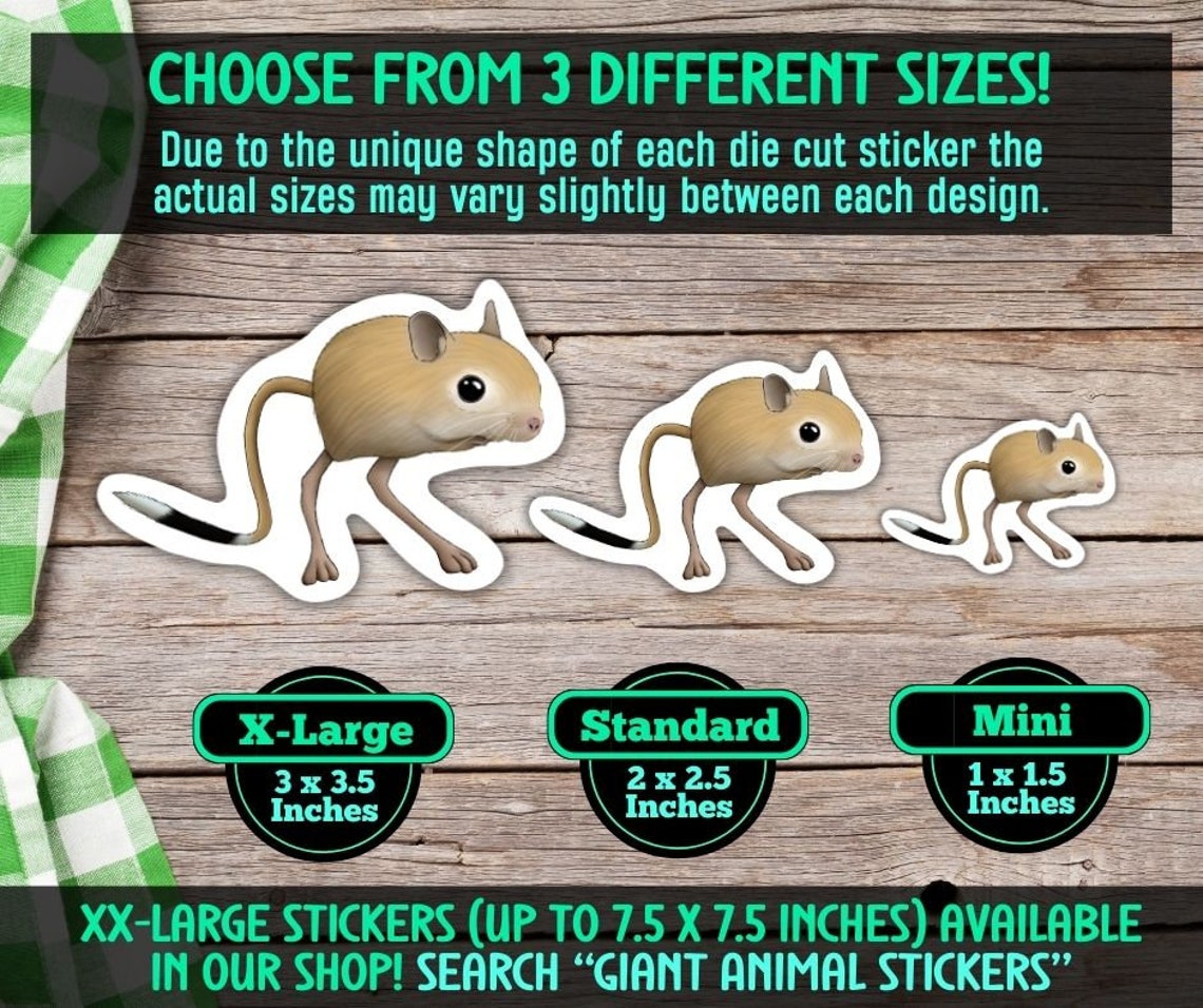 Jerboa Sticker Pack Desert Wildlife Decals Exotic Rodent Stickers Cute ...