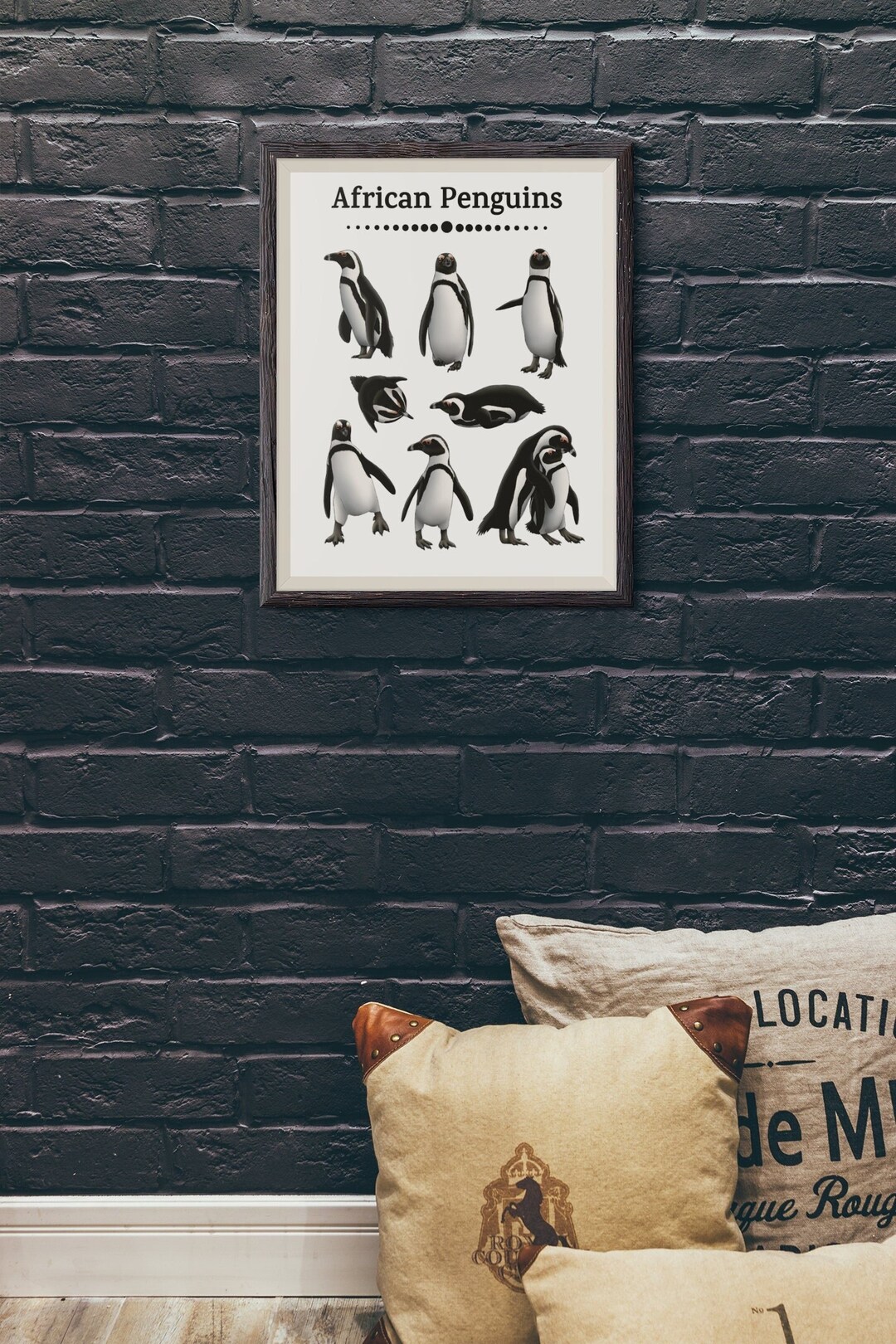 Afrikanischer Pinguin Art Print Schwarzfußpinguin Wanddekor Wildlife ...