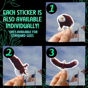 Bald Eagle Sticker Pack Bird of Prey Decals Waterproof Vinyl American ...