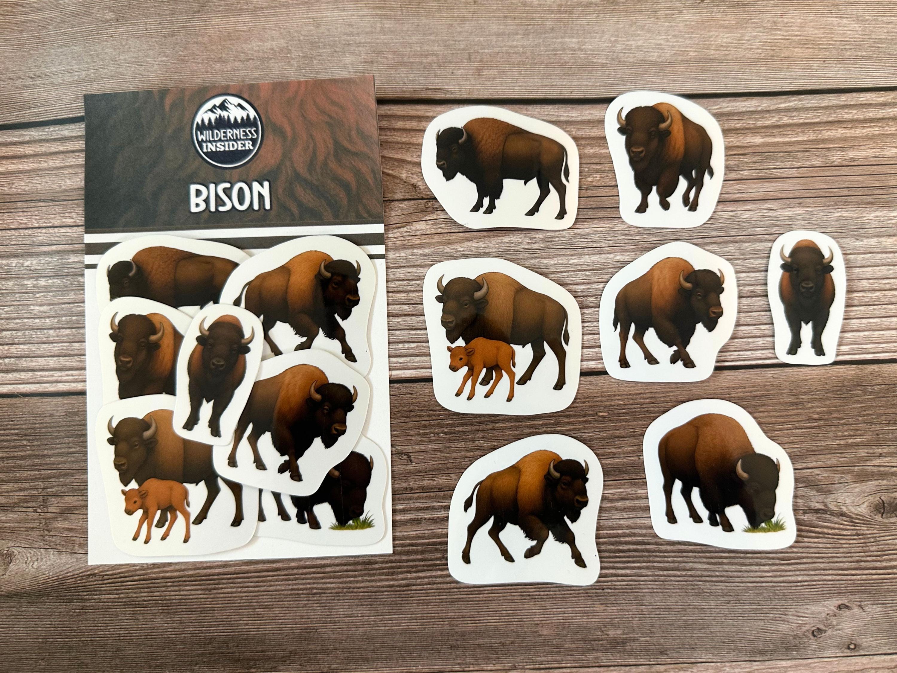American Bison Stickers Vinyl Decals Waterproof Wildlife Gift for ...