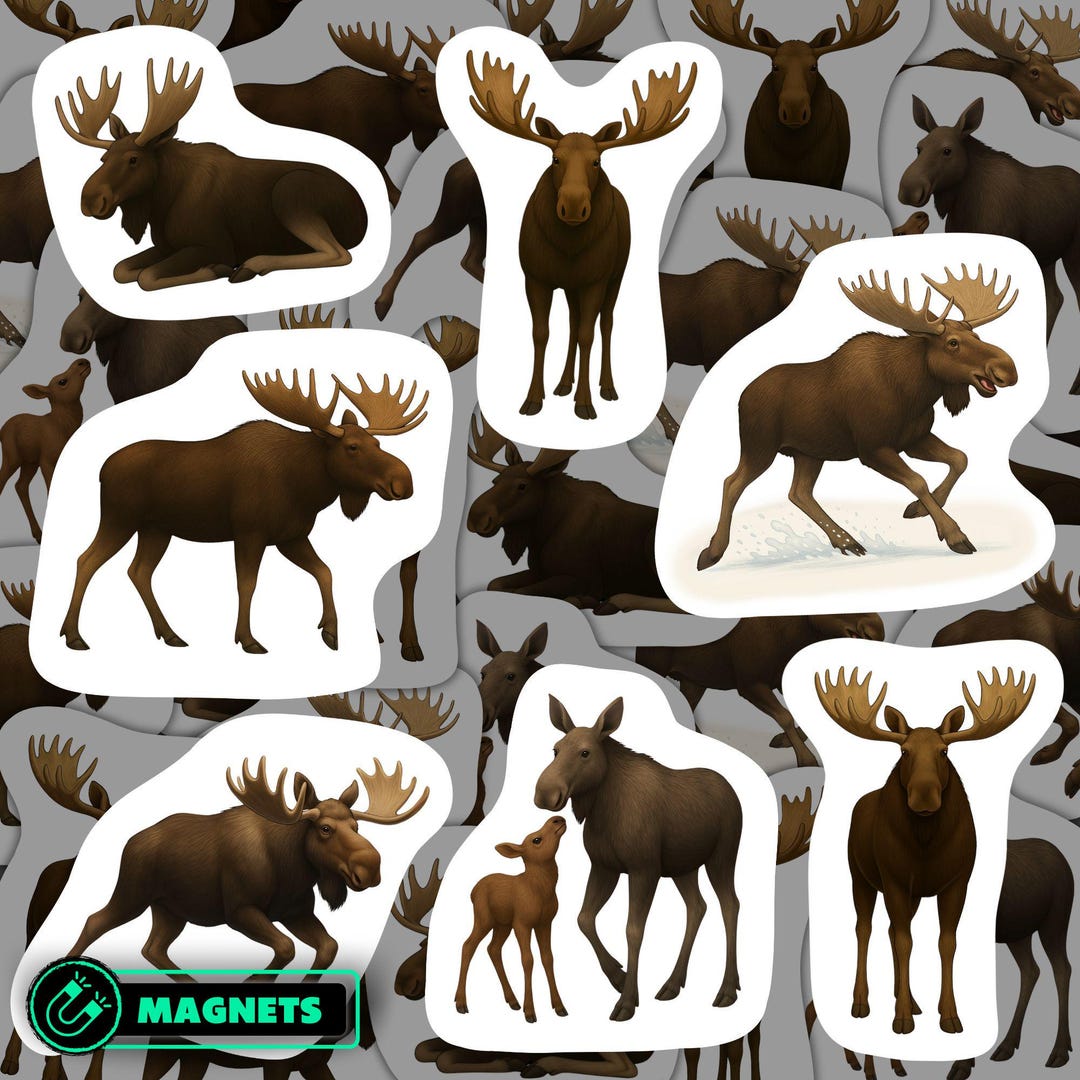 Moose Magnets Waterproof Vinyl Animal Gifts for Wildlife Enthusiasts ...