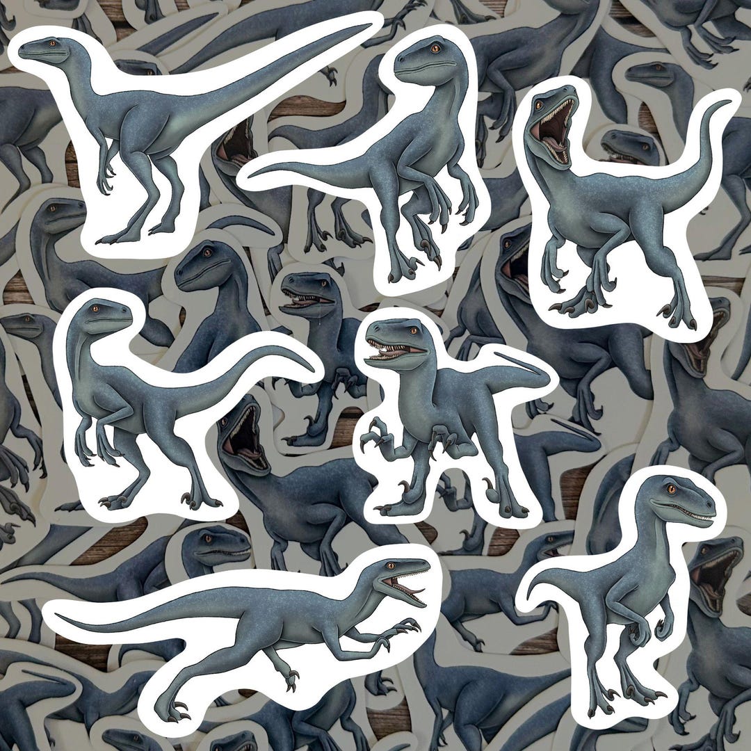 Velociraptor Stickers Vinyl Decals Waterproof Dinosaur Stationery Gift ...