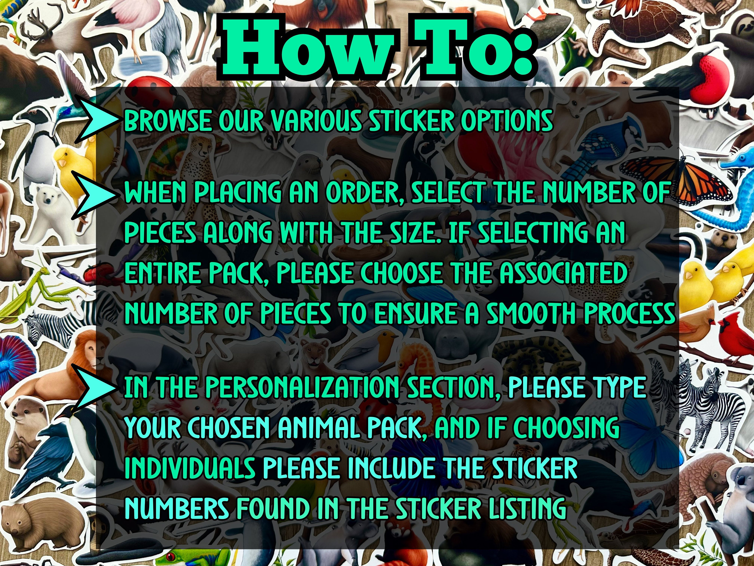 Giant Animal Stickers Large Vinyl Decals Wildlife - Etsy