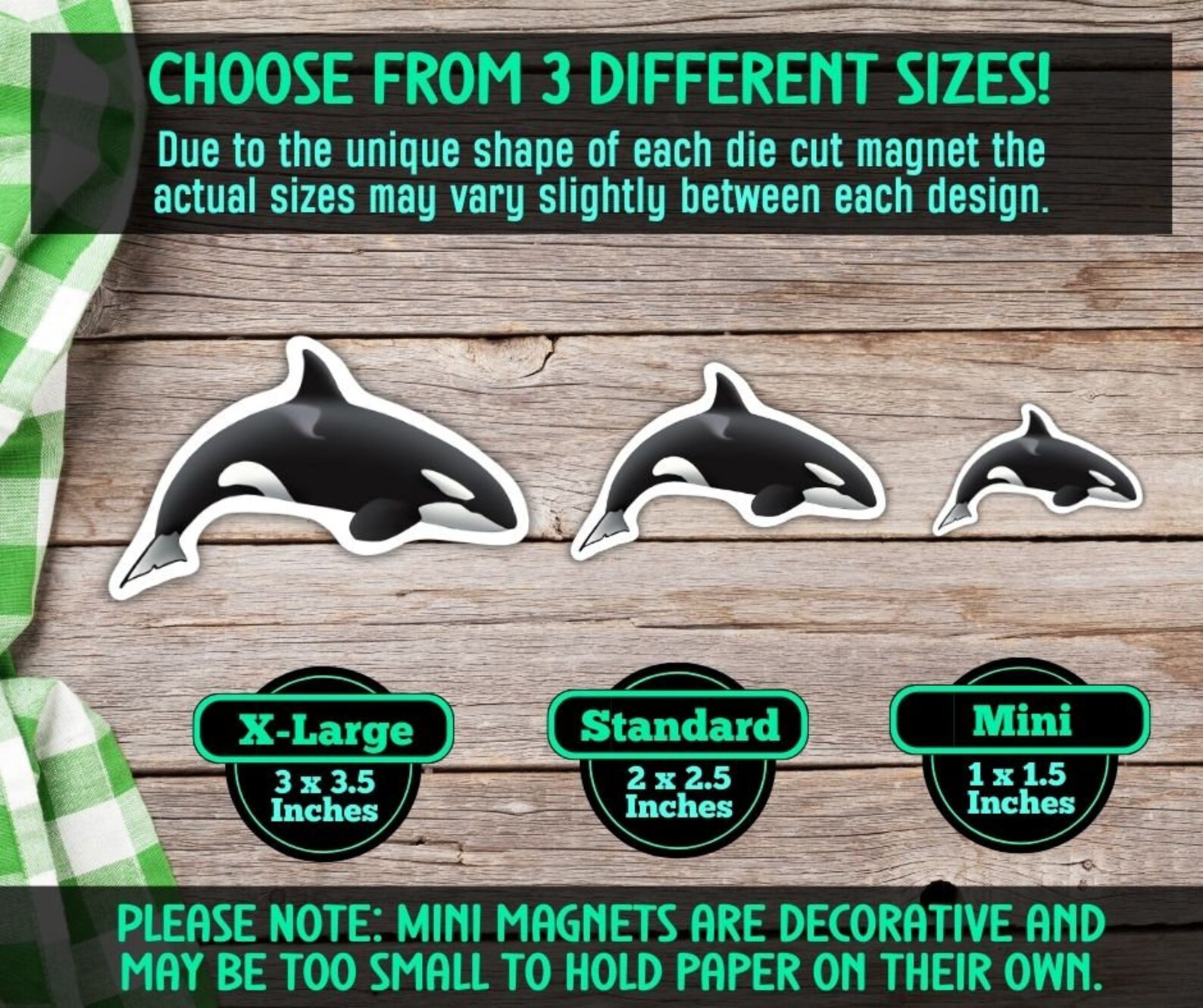 Orca Magnet Set Killer Whale Waterproof Vinyl Magnets for Refrigerator ...