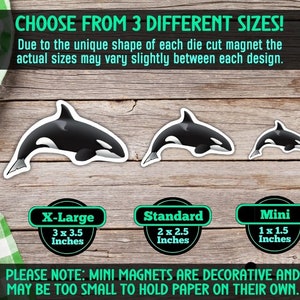 Orca Magnet Set Killer Whale Waterproof Vinyl Magnets for Refrigerator ...