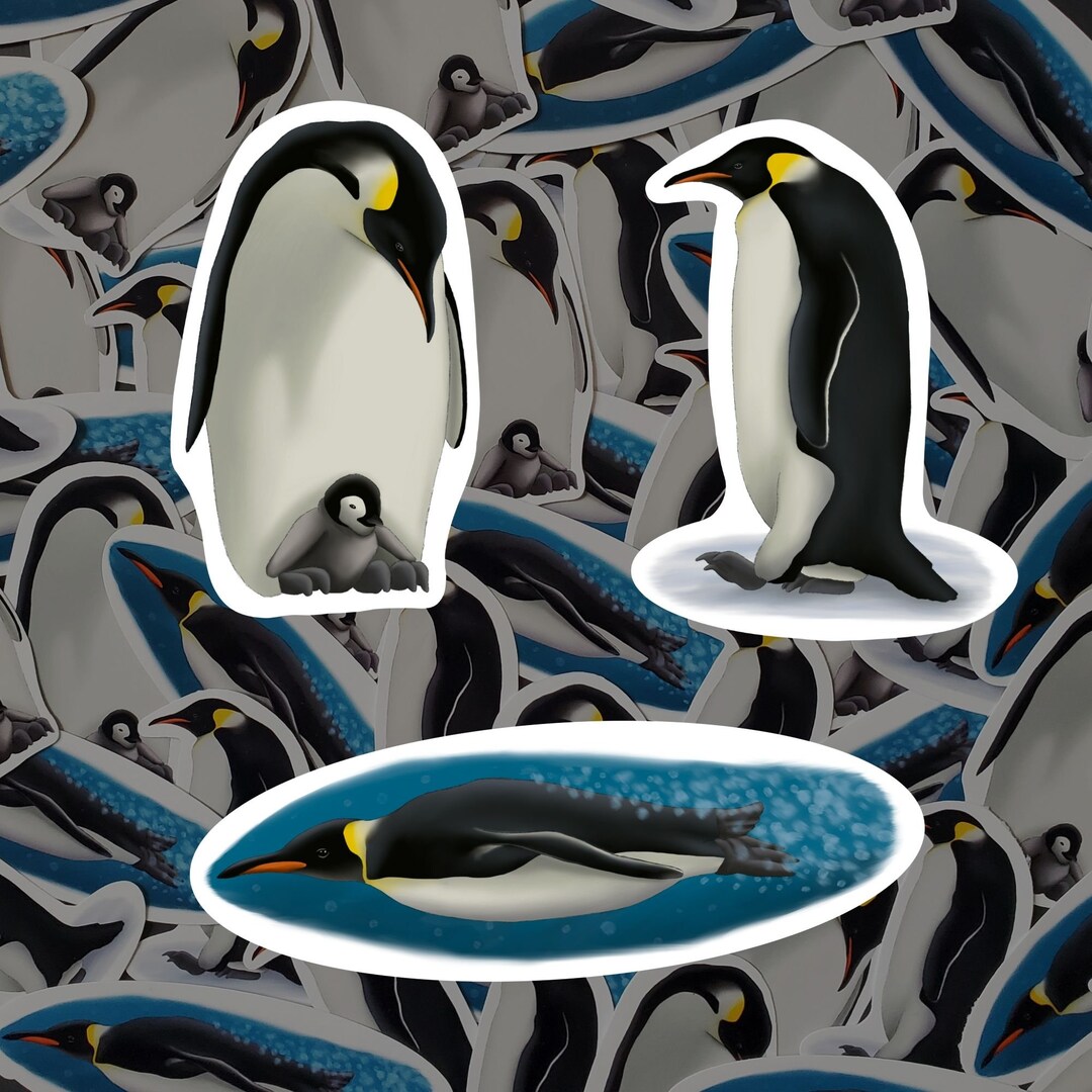 Emperor Penguin Sticker Pack Antarctic Bird Decals Waterproof Vinyl ...