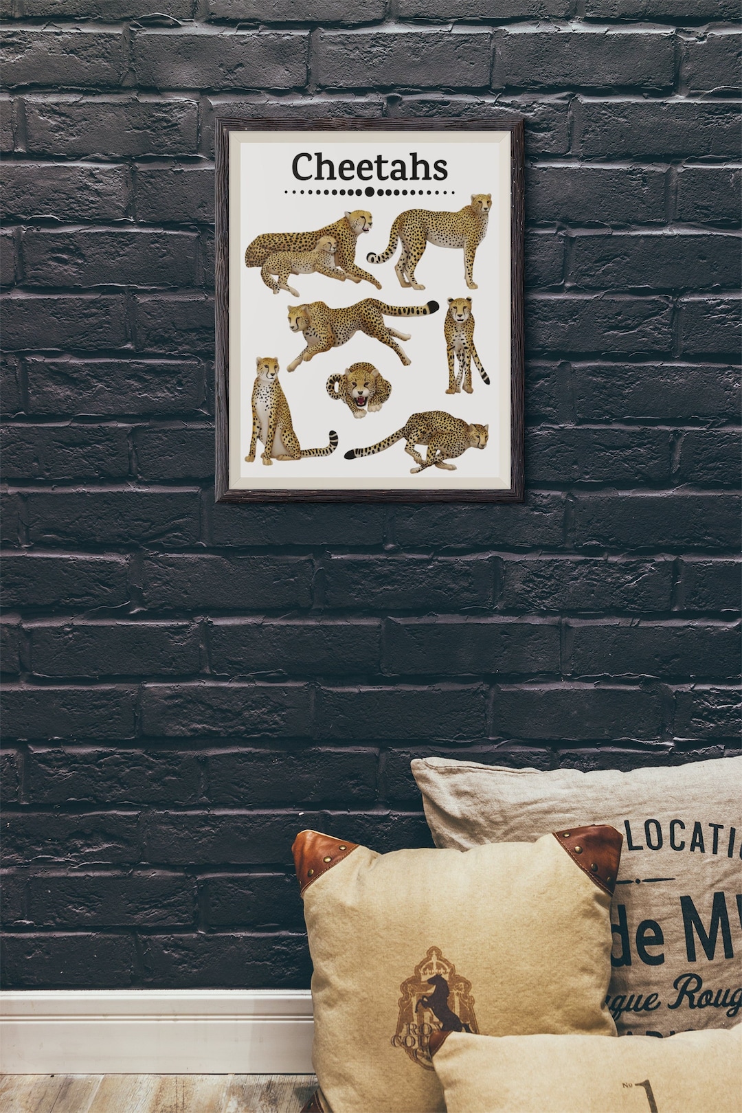 Cheetah Art Print Safari Animal Poster Big Cat Wall Decor Modern ...