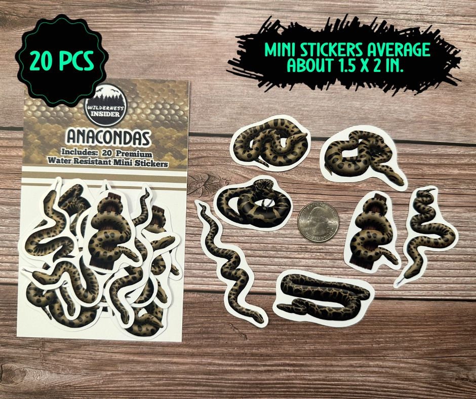 Anaconda Sticker Pack Rainforest Waterproof Vinyl Decal Jungle Wildlife ...