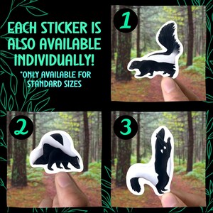 Skunk Sticker Set Forest Animal Decals Cute Critter Vinyl Stickers ...