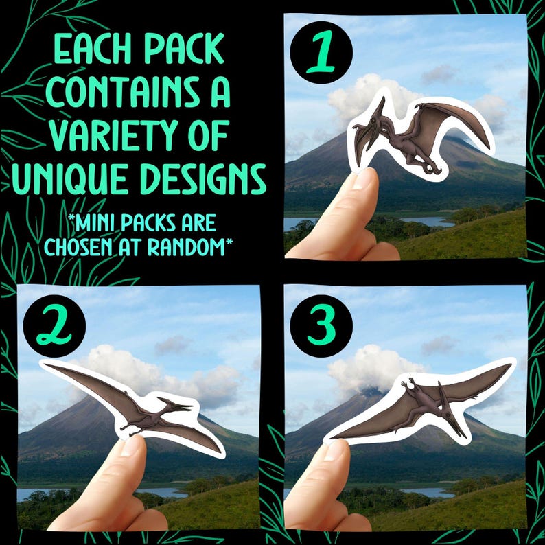 Pterodactyl Stickers Vinyl Decals Dinosaur Stationery Gift for ...