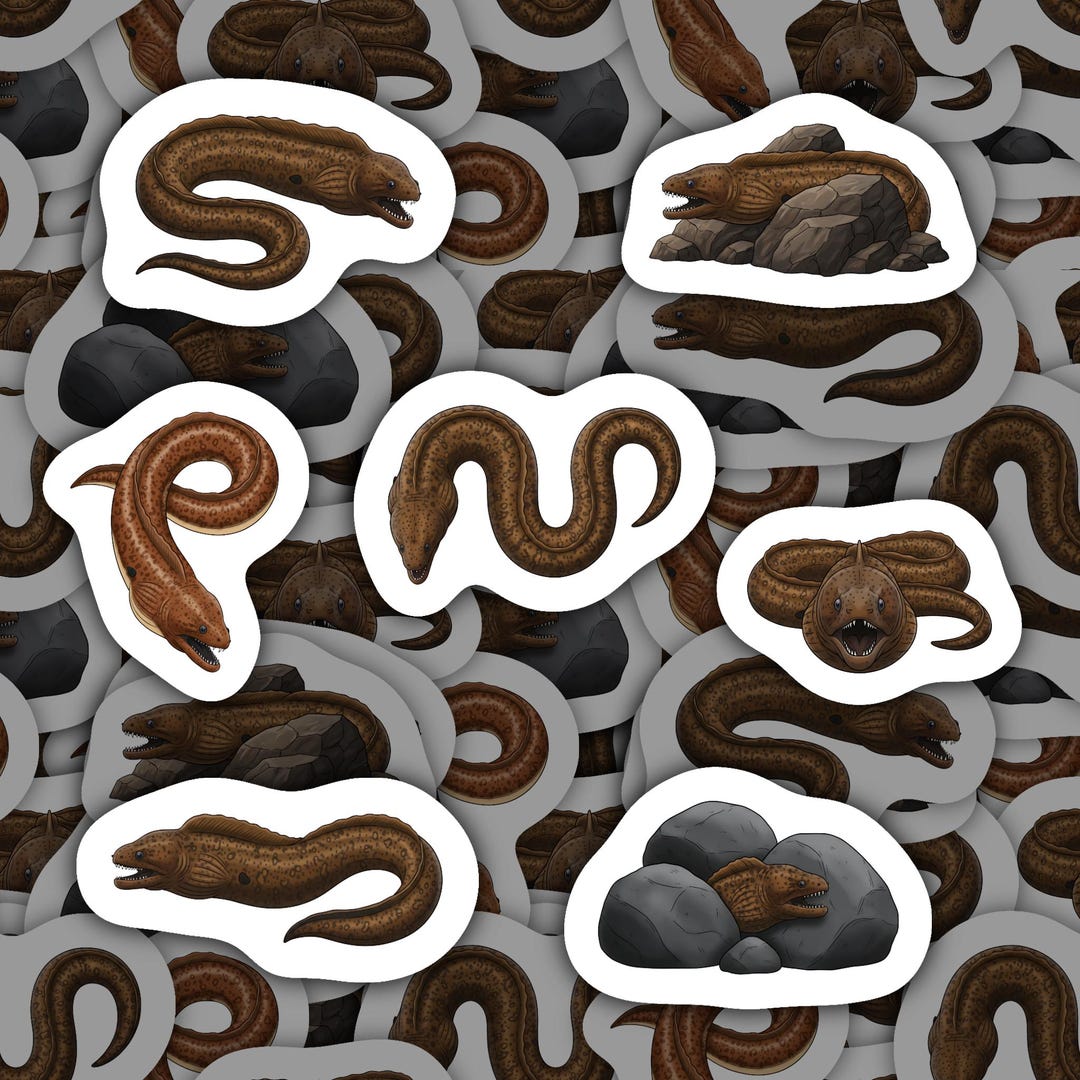 Moray Eel Stickers Vinyl Decals Waterproof Ocean Creature Gift for Sea ...