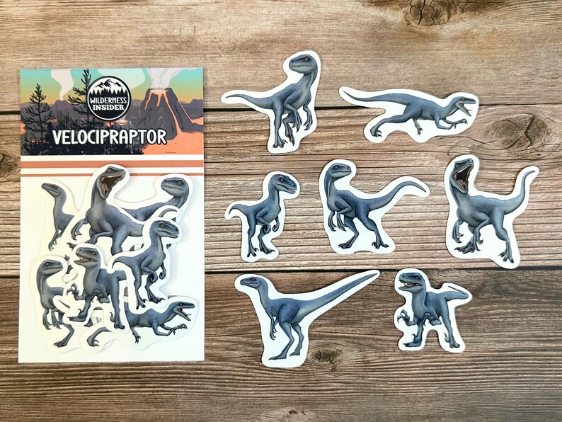 Velociraptor Stickers Vinyl Decals Waterproof Dinosaur Stationery Gift ...