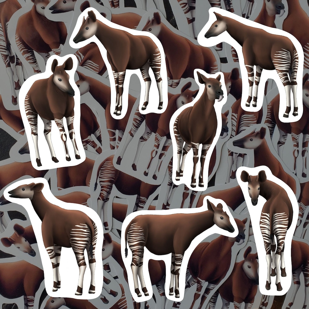 Okapi Sticker Pack Rainforest Animal Waterproof Vinyl Decal Cute Okapi ...
