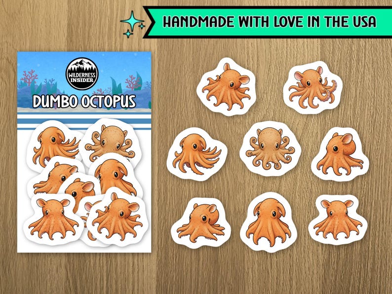 Dumbo Octopus Stickers Waterproof Vinyl Decals Ocean Creature ...