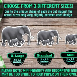 Elephant Magnet Set Waterproof Vinyl Animal Magnets for Refrigerator ...