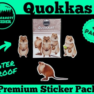 Quokka Sticker Pack Smiling Quokka Vinyl Decals Australian Wildlife ...