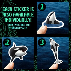 Orca Sticker Pack Killer Whale Vinyl Decal Marine Life Stationery Gift ...