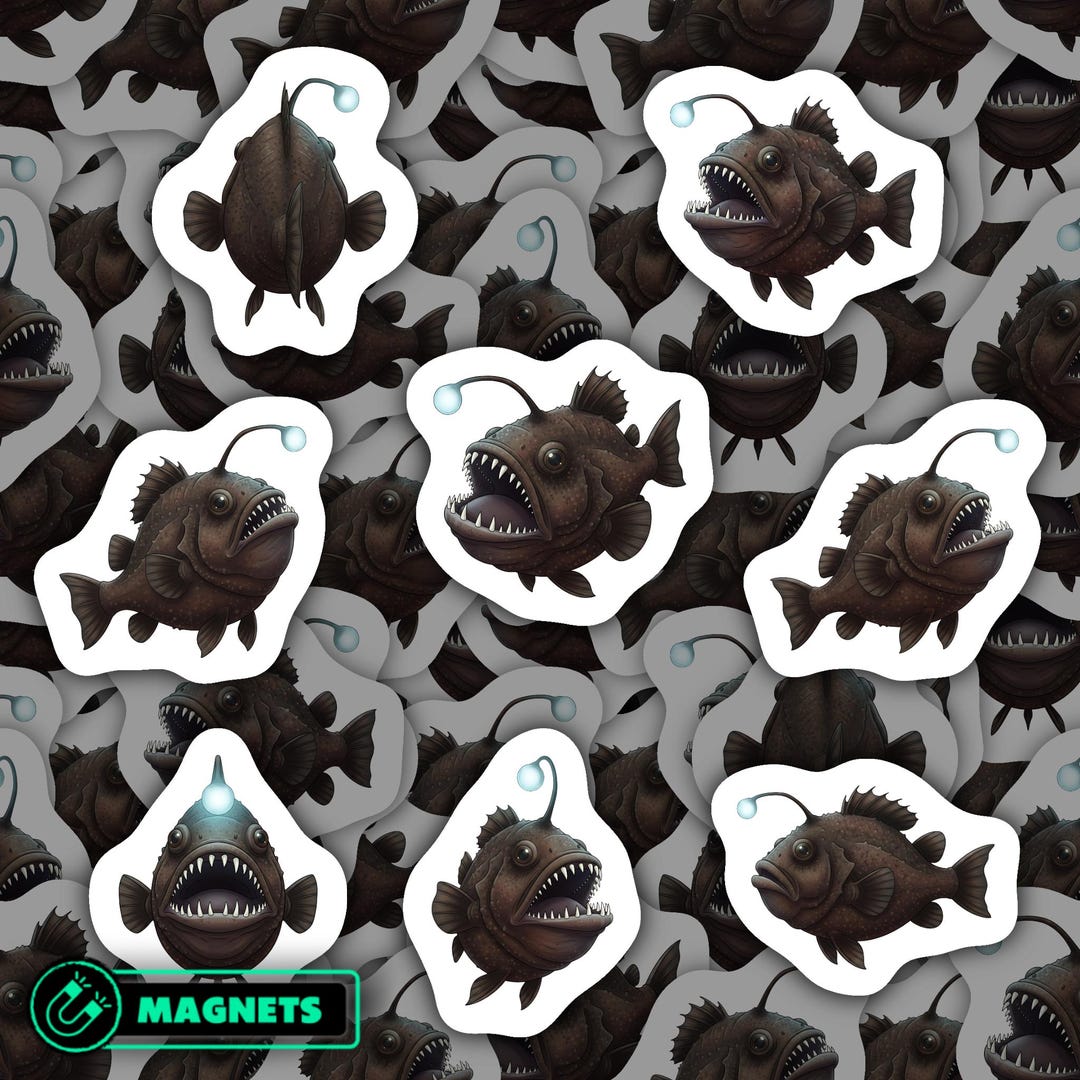 Anglerfish Magnets Waterproof Vinyl Sea Decor Magnetic Gift for Deep ...