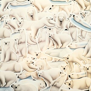 Polar Bear Sticker Pack Arctic Wildlife Decals Waterproof Vinyl Polar ...