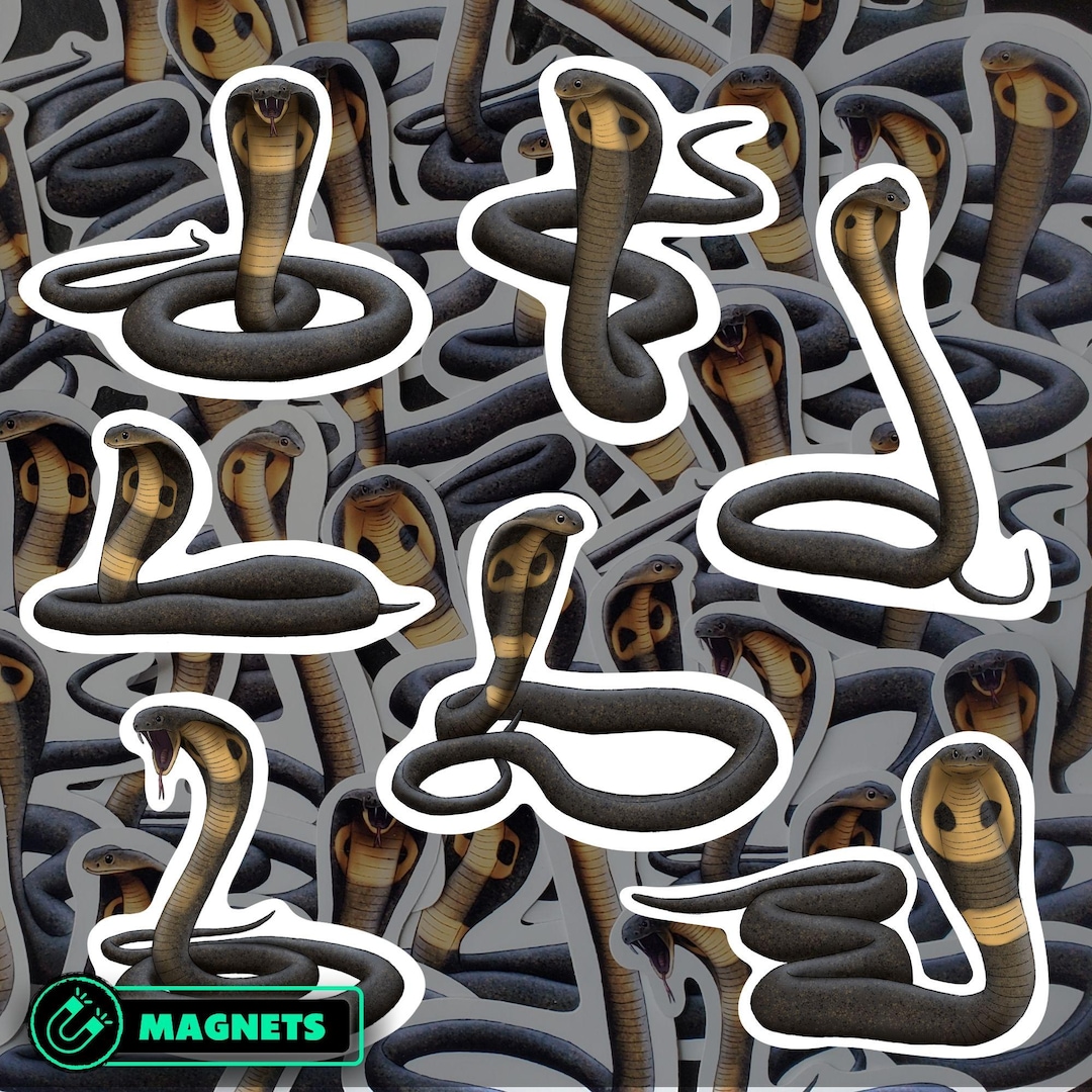 King Cobra Magnet Set Waterproof Vinyl Animal Magnets for Refrigerator ...