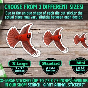 Cardinal Sticker Set Red Bird Decals Birdwatcher Gift Waterproof Vinyl ...