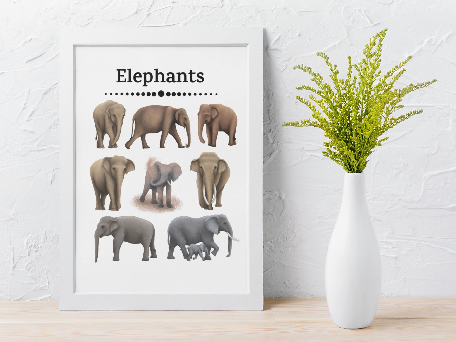 Elephant Print / African Elephant Poster / Elephant Wall Art / Elephant ...