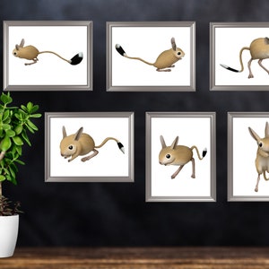 Jerboa Art Prints Desert Animal Wall Decor Rodent Illustration Modern ...