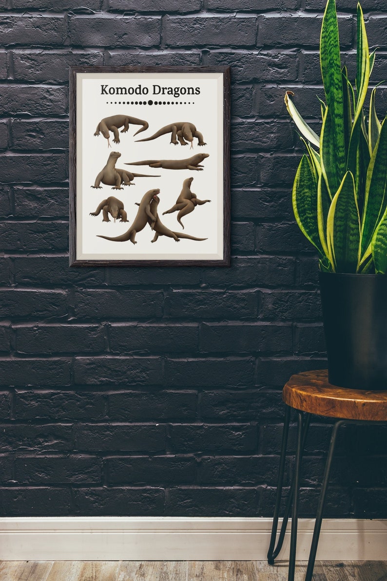 Komodo Dragon Print / Komodo Poster / Lizard Wall Art / Komodo - Etsy
