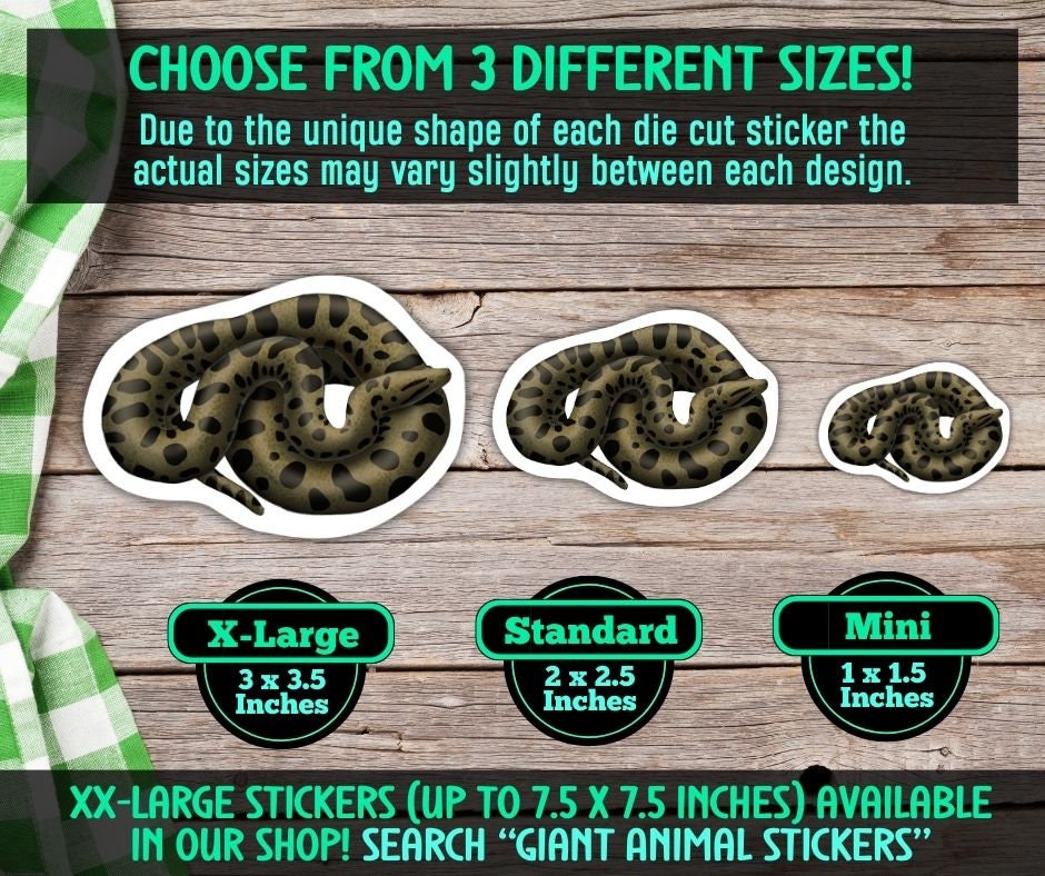 Anaconda Sticker Pack Rainforest Waterproof Vinyl Decal Jungle Wildlife ...