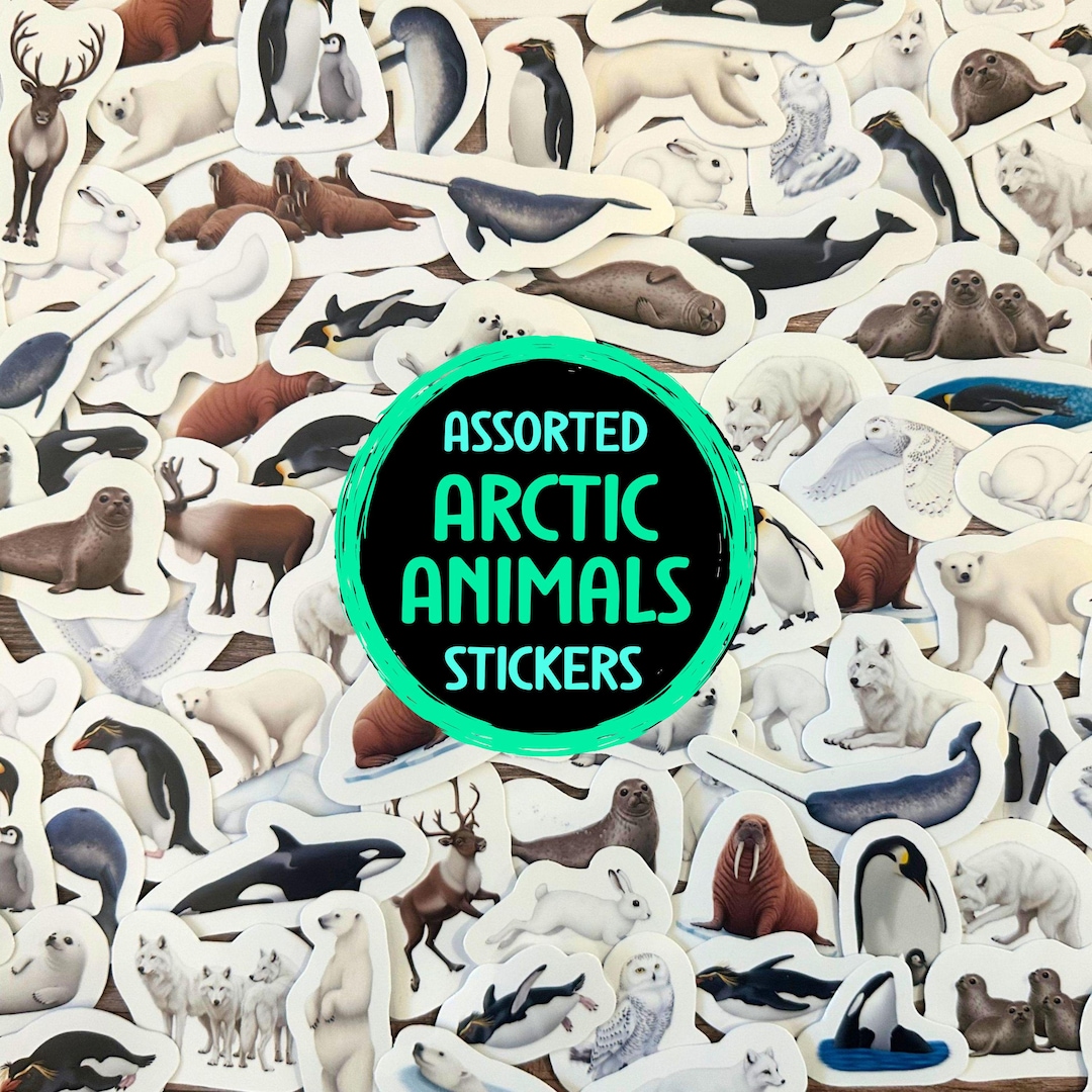 Arctic Animal Sticker Pack Polar Wildlife Stationery Waterproof ...