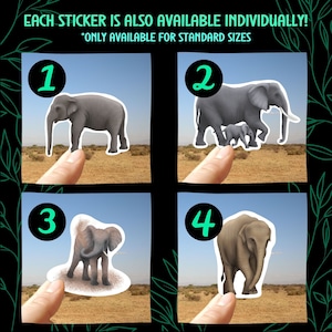 Elephant Sticker Pack Asian Elephant Decals Wildlife Vinyl Waterproof ...