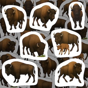 American Bison Stickers Vinyl Decals Waterproof Wildlife Gift for ...