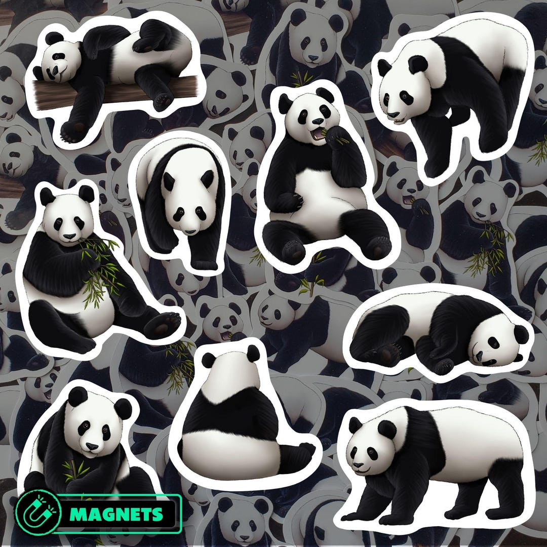 Giant Panda Magnet Set Waterproof Vinyl Wildlife Magnets for ...